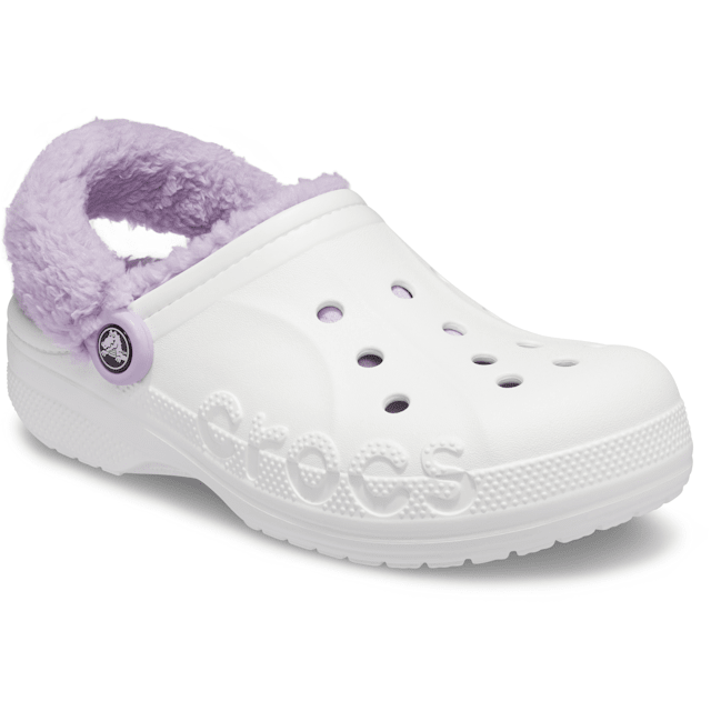 Baya Lined Fuzz-Strap Clog - Crocs