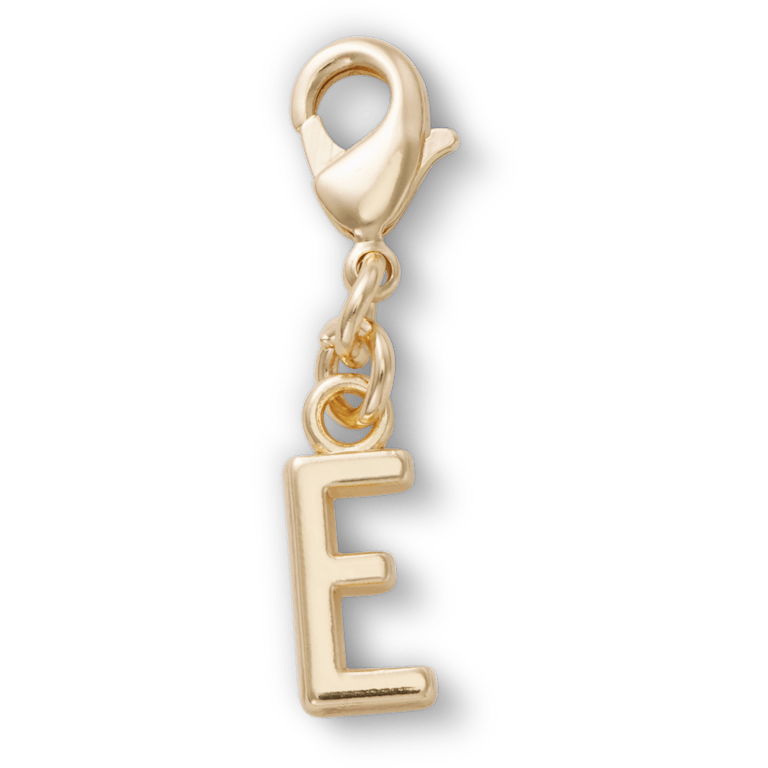 gold letter e charm