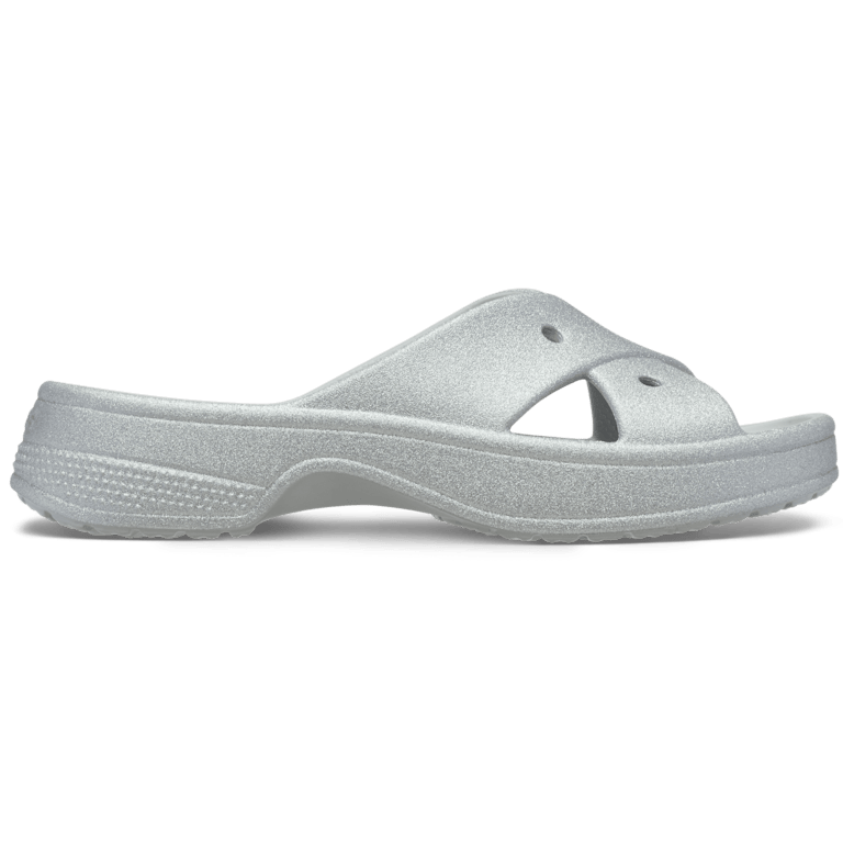 glitter silver crocs