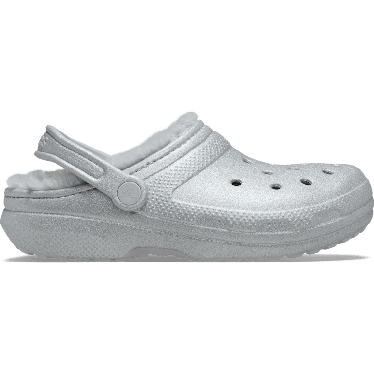 silver glitter crocs