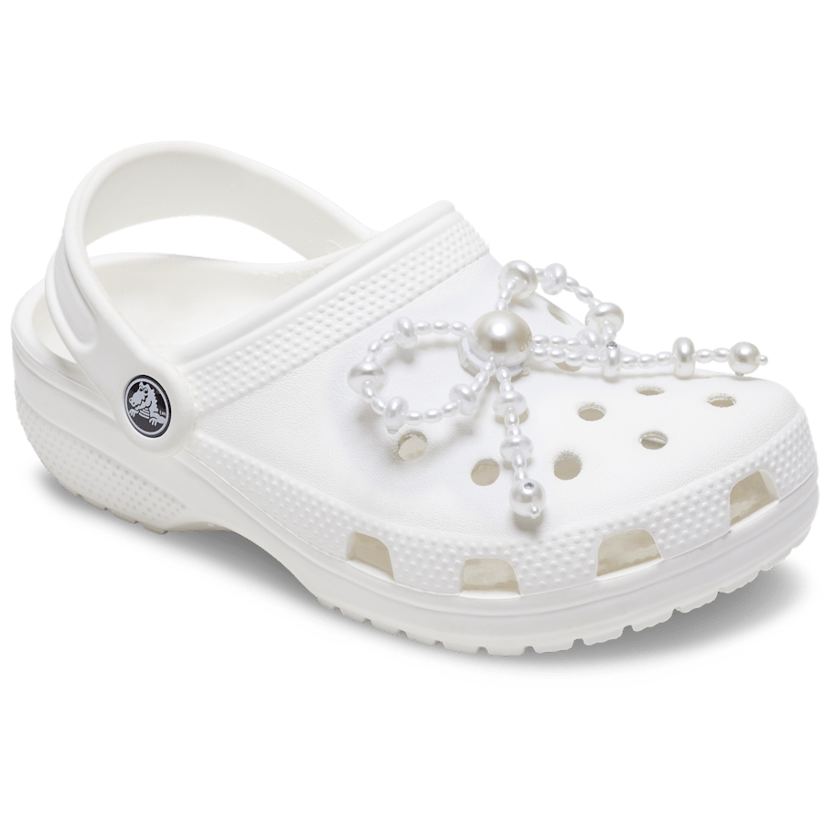 White Large Pearl Beaded Bow Jibbitz™ charms - Crocs