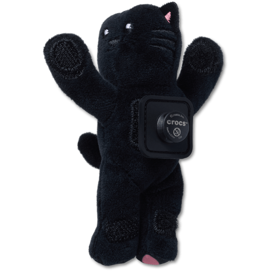 Huggitz Black Velvet Cat Jibbitz Shoe Charm - Crocs