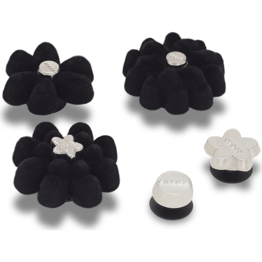 Black Velvet Flower 5 Pack Jibbitz™ charms - Crocs