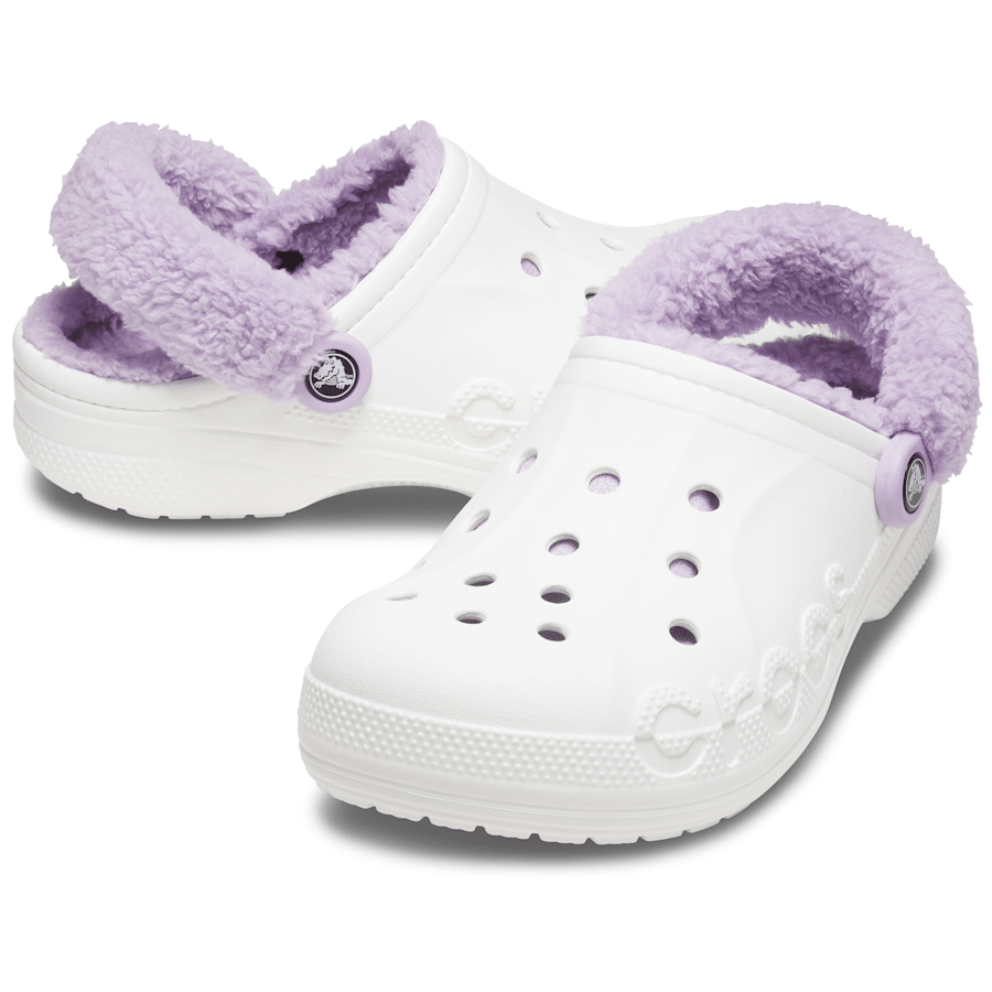 Baya Lined Fuzz-Strap Clog - Crocs