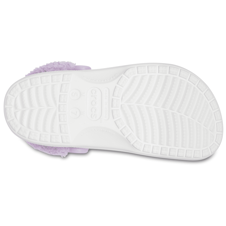 Baya Lined Fuzz-Strap Clog - Crocs