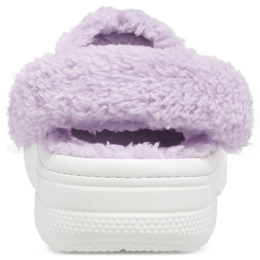 Baya Lined Fuzz-Strap Clog - Crocs
