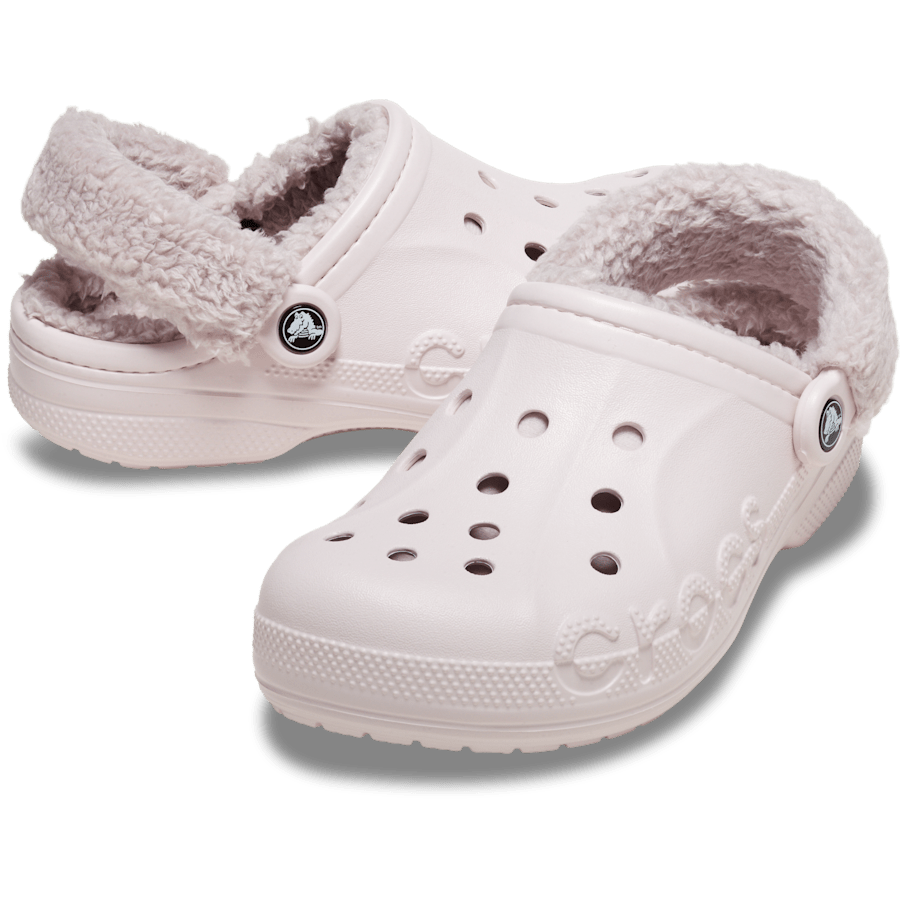 Baya Lined Fuzz-Strap Clog - Crocs
