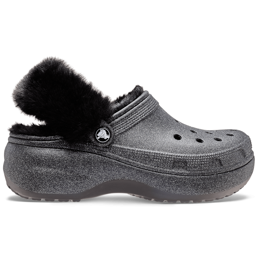 Classic Platform Fuzz Lined Glitter Clog - Crocs
