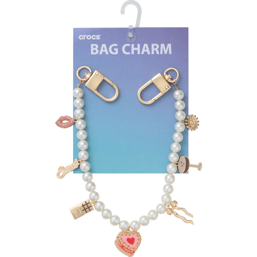 Sweet Pearls Long Chain Bag Charm - Crocs