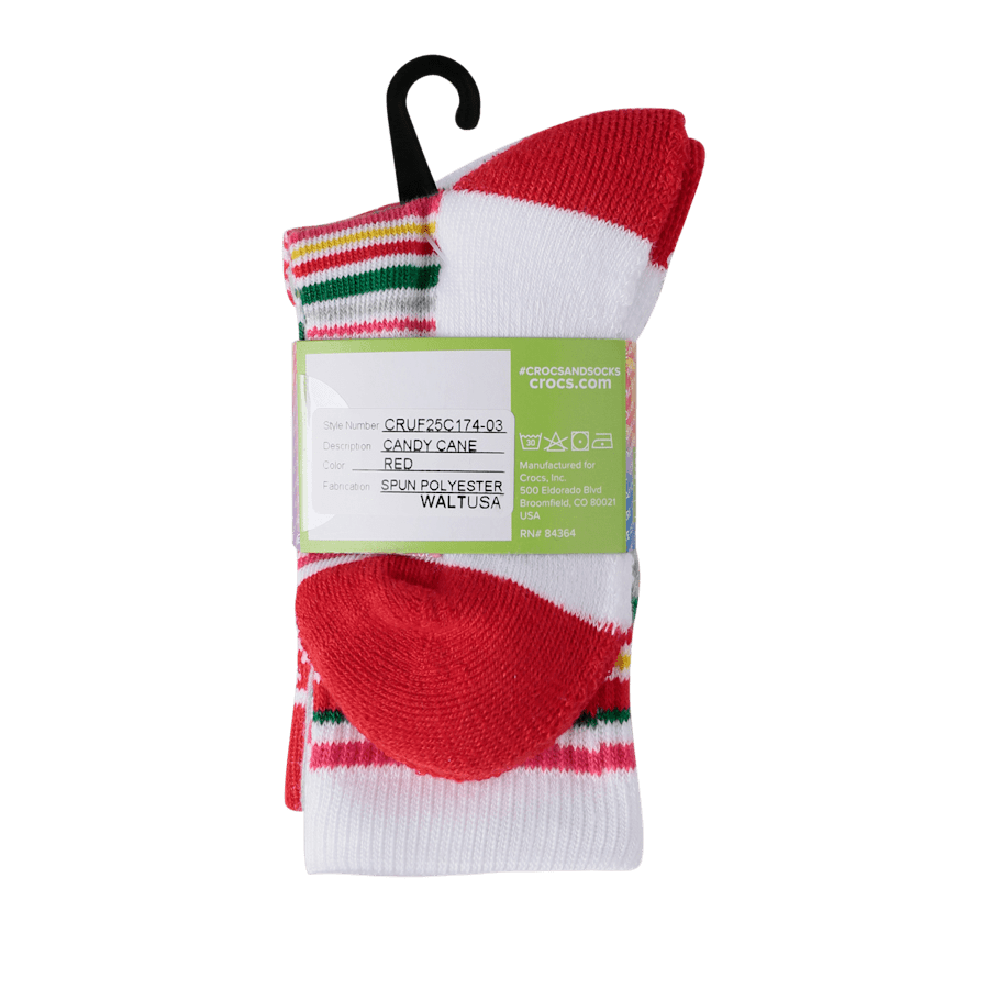 CrocsSocks Kids’ Candy Cane 3-Pack - Crocs