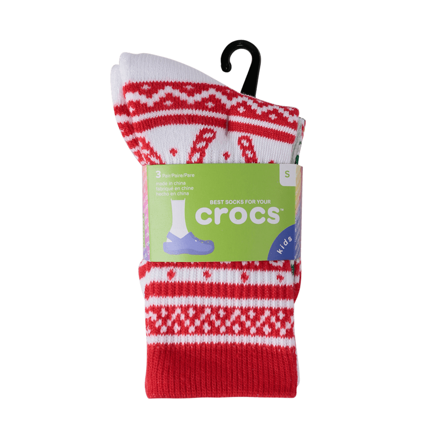 CrocsSocks Kids’ Candy Cane 3-Pack - Crocs