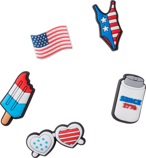 USA 5 Pack Jibbitz Shoe Charm - Crocs