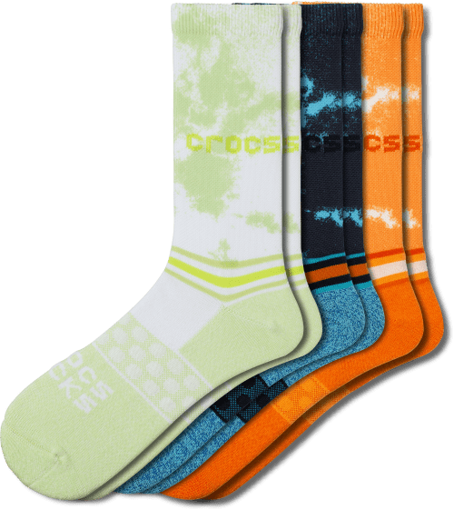 Crocs Socks Adult Crew Seasonal Dye 3 Pack - Crocs