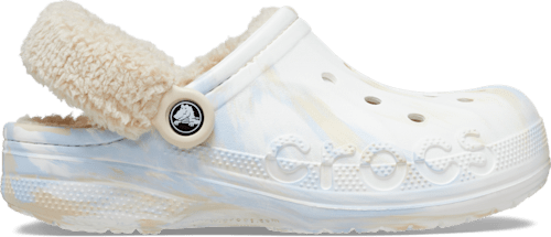 Baya Lined Fuzz Strap Marbled Clog - Crocs