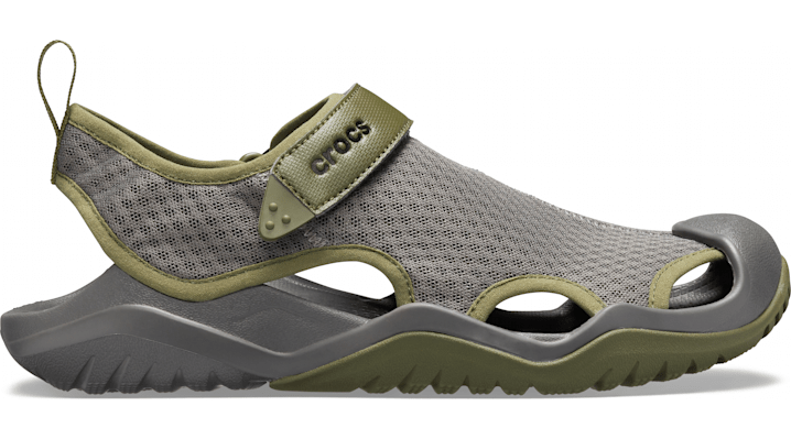 Crocs Men's Swiftwater™ Mesh Deck Sandal In Slate Grey | ModeSens