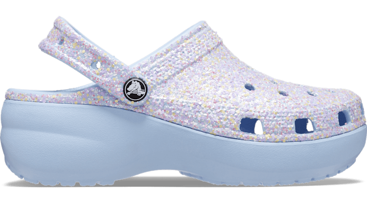 Crocs women Classic Platform Glitter Clogs Blue Calcite / Multi