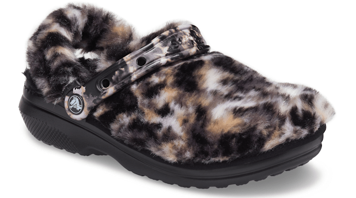 Crocs Unisex US M5/W7 Classic Fur Sure Clogs Black/Multi 207303-0C4 for ...