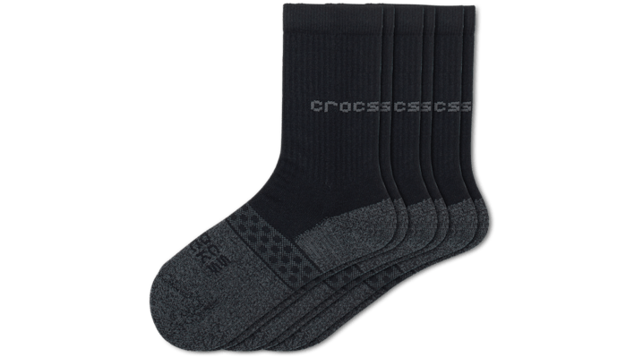 Crocs Socks Kid Crew Solid 3-packs In Black | ModeSens