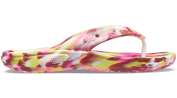 Crocs Classic Marble Flip In Electric Pink/multi | ModeSens