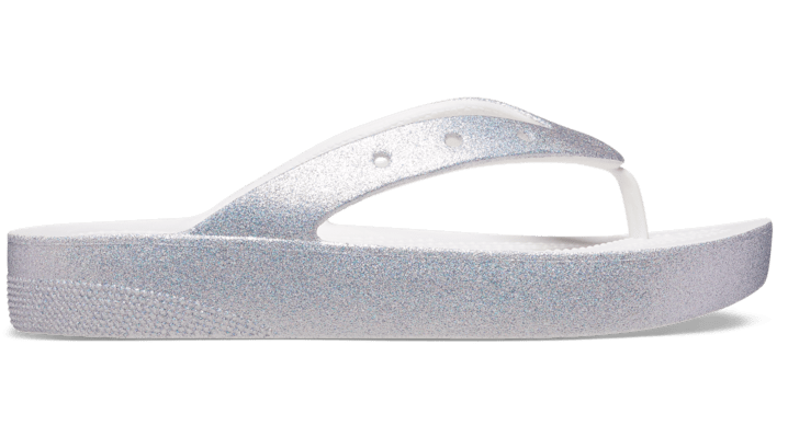 Crocs Classic Platform Glitter Flip In White | ModeSens