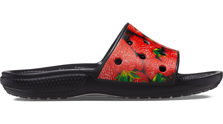 Crocs Unisex Classic Hyper-real Slides Red / Black 39 | ModeSens