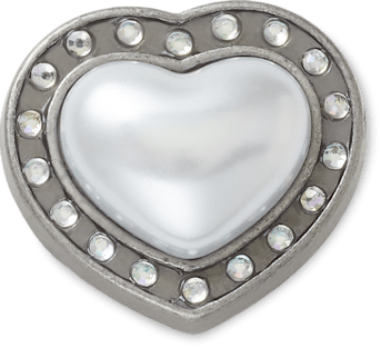 Silver Pearl Heart Gem Jibbitz™ charms - Crocs