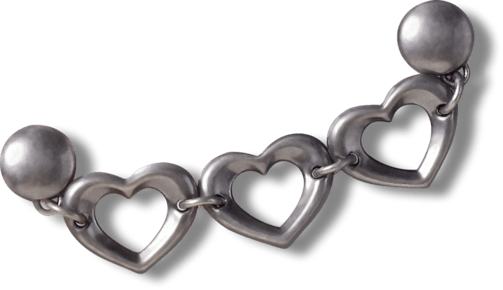 Silver Triple Heart Chain Jibbitz™ charms - Crocs
