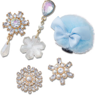 Elevated Snowflake and Puff 5 Pack Jibbitz™ charms - Crocs