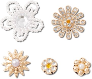 Elevated Flower Gem 5 Pack Jibbitz™ charms - Crocs