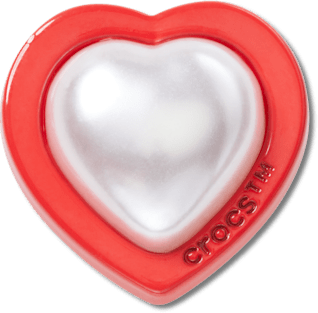 Red and Pearl Heart Jibbitz™ charms - Crocs