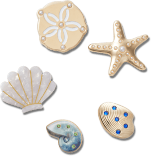 Gold Seashell 5 Pack Jibbitz™ charms - Crocs