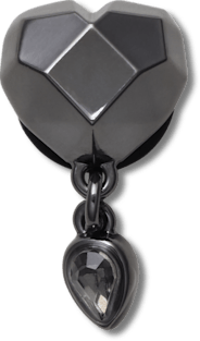 Punk Gunmetal Heart Jibbitz™ charms - Crocs