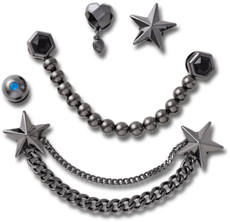 Punk Gunmetal 5 Pack Jibbitz™ charms - Crocs