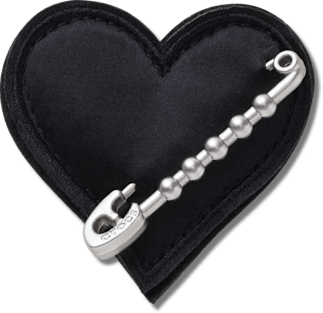 Black Heart with Safety Pin Jibbitz™ charms - Crocs