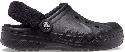Baya Lined Fuzz-Strap Clog - Crocs