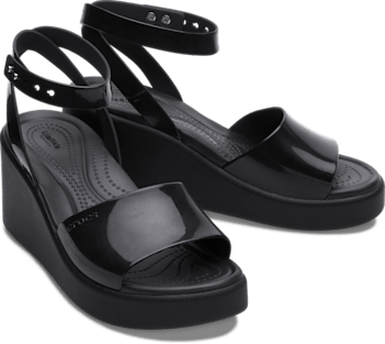 Brooklyn High Shine Ankle Strap Wedge - Crocs