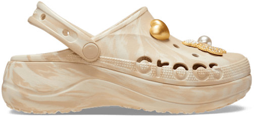 Womens' Baya Platform Marbled Charm Clog - Crocs
