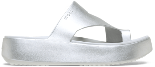 Getaway Metallic Platform Toe Loop - Crocs