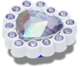 Iridescent Heart Gem Jibbitz Shoe Charm - Crocs